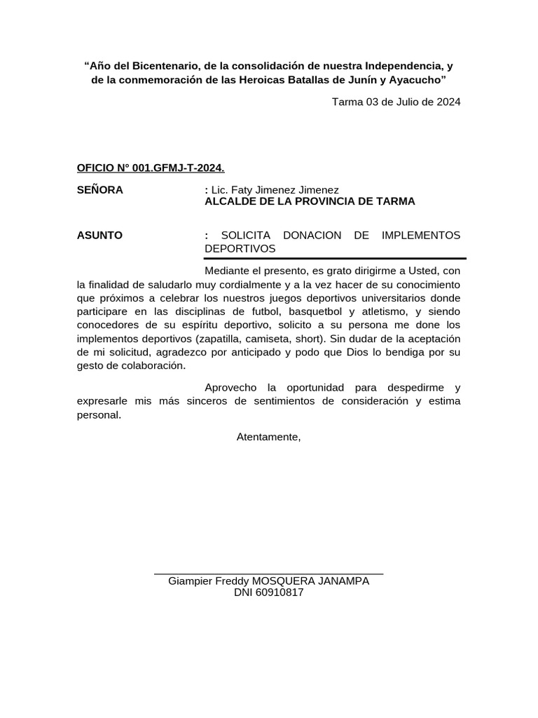 Documentos Solicitud Oficio Acta | PDF