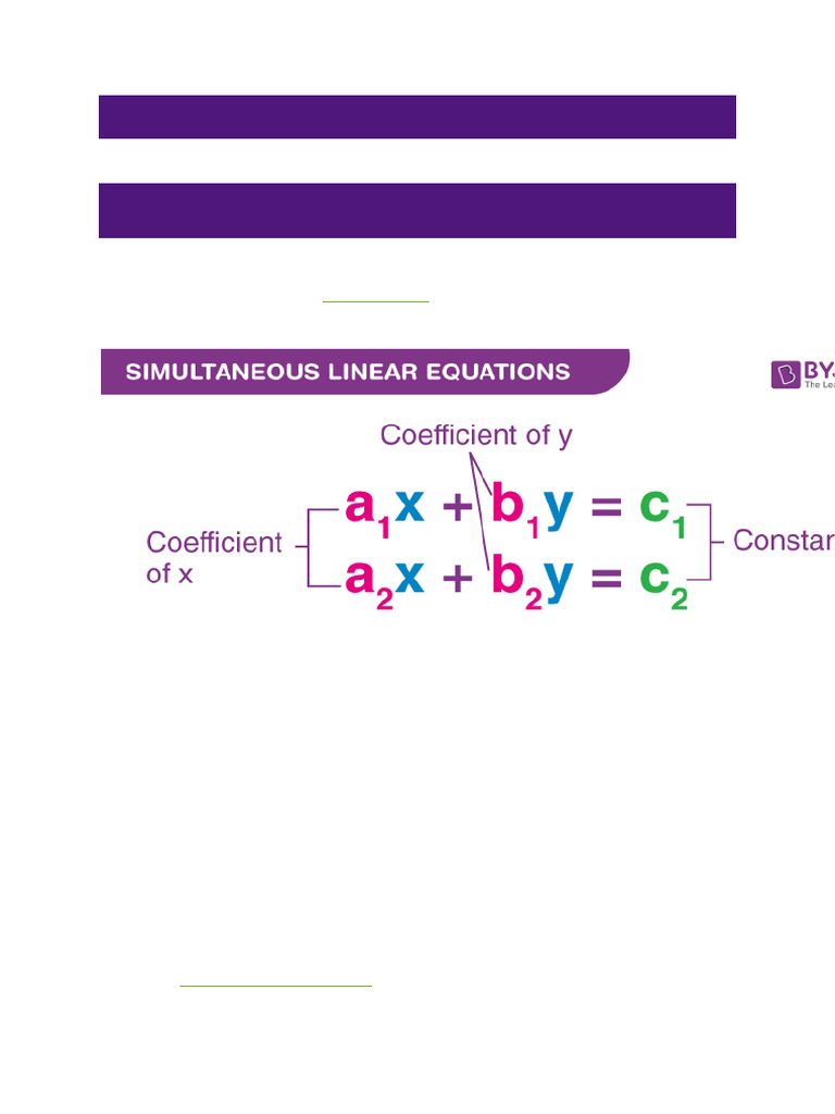 JSS3 Lesson Note: Simultaneous Equations | PDF | Equations | System Of ...