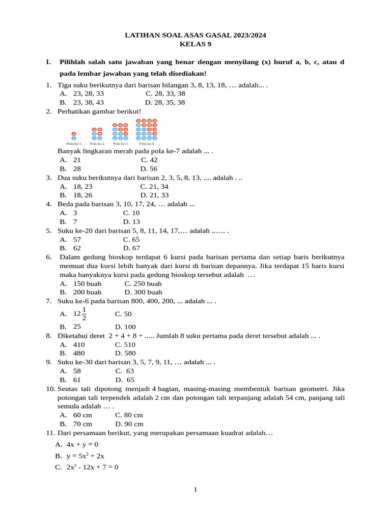 Matematika Kelas 9 | PDF
