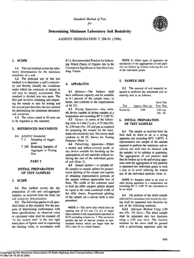Aashto t288 | PDF