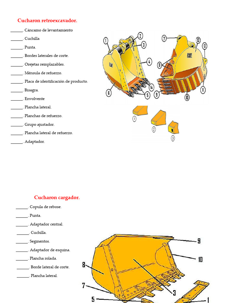 Componentes de Cucharones para Excavadoras | PDF