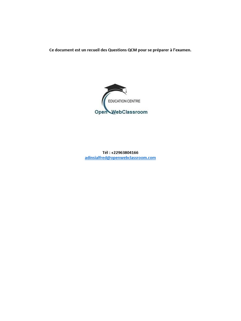 QCM JavaScript pour Examen | PDF | Html | JavaScript