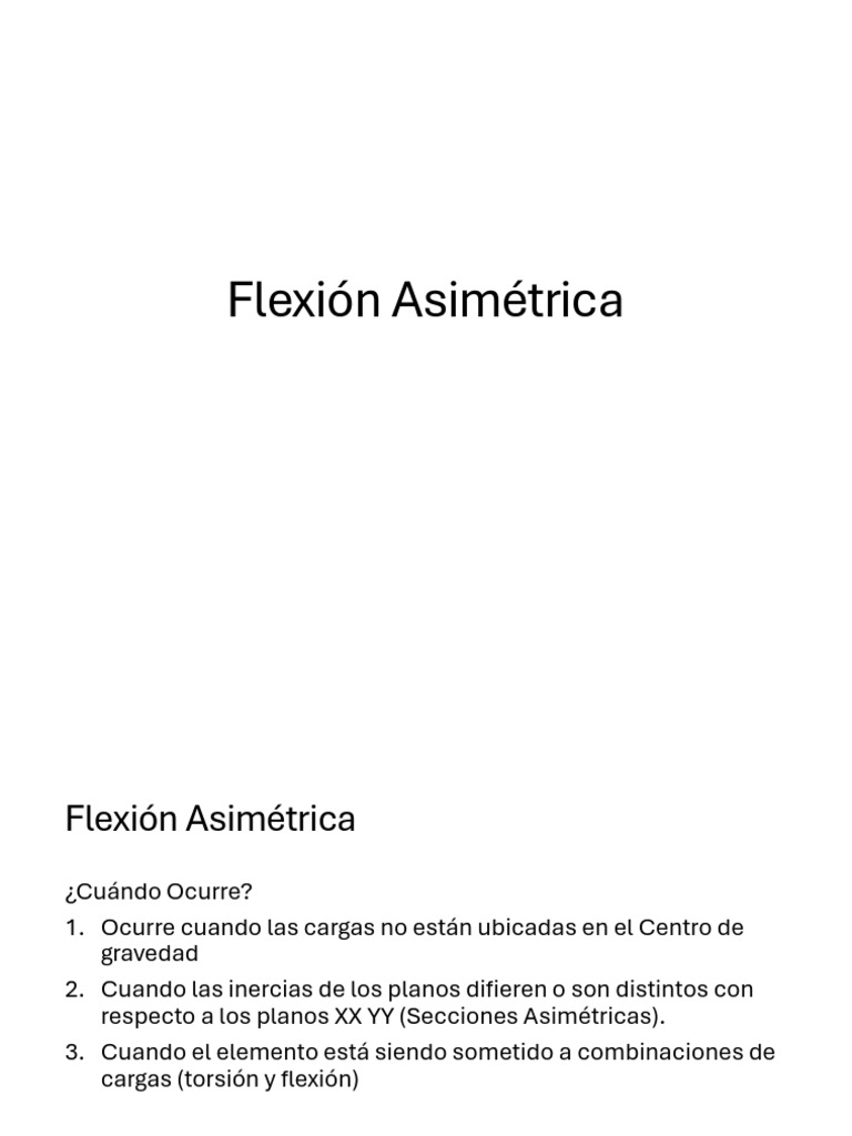 Tema Ii - Flexion Asimetrica - 2025 | PDF | Doblar | Mecánica de Medios Continuos