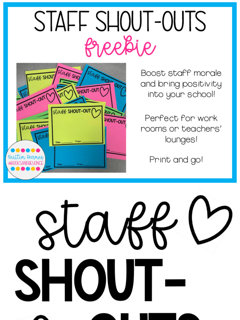 StaffShoutOutSlipsFREEBIE 1 | PDF