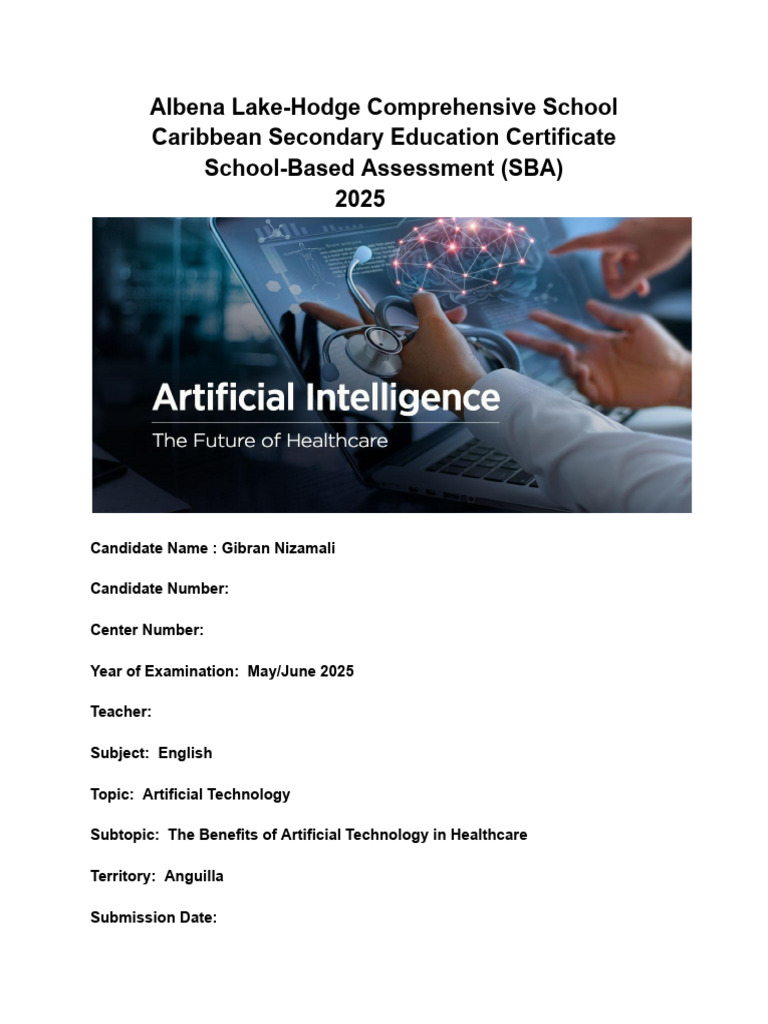 CSEC English SBA - Gibran Nizamali | PDF | Artificial Intelligence | Intelligence (AI) & Semantics
