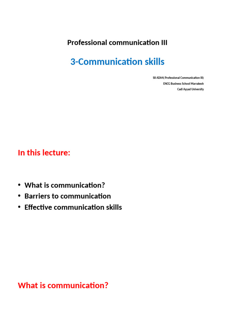 Mastering Communication Skills in Business | PDF | Communication ...