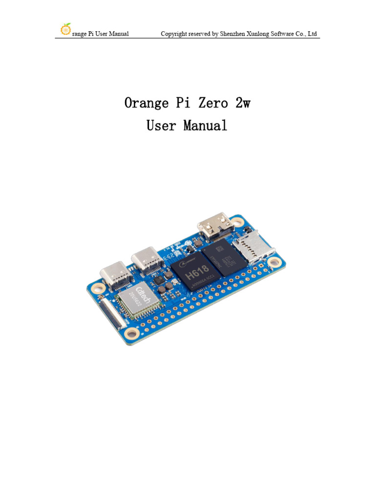 OrangePi_Zero2w_H618_User Manual_v1.2 | PDF | Linux | Usb