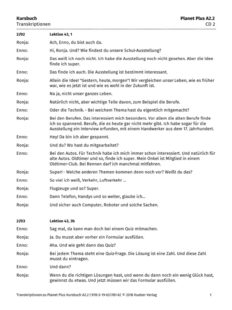 PP A2 2 KB Hoertexte CD2 | PDF