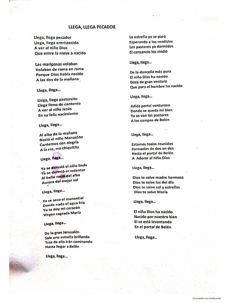 Llega, Llega Pecador | PDF