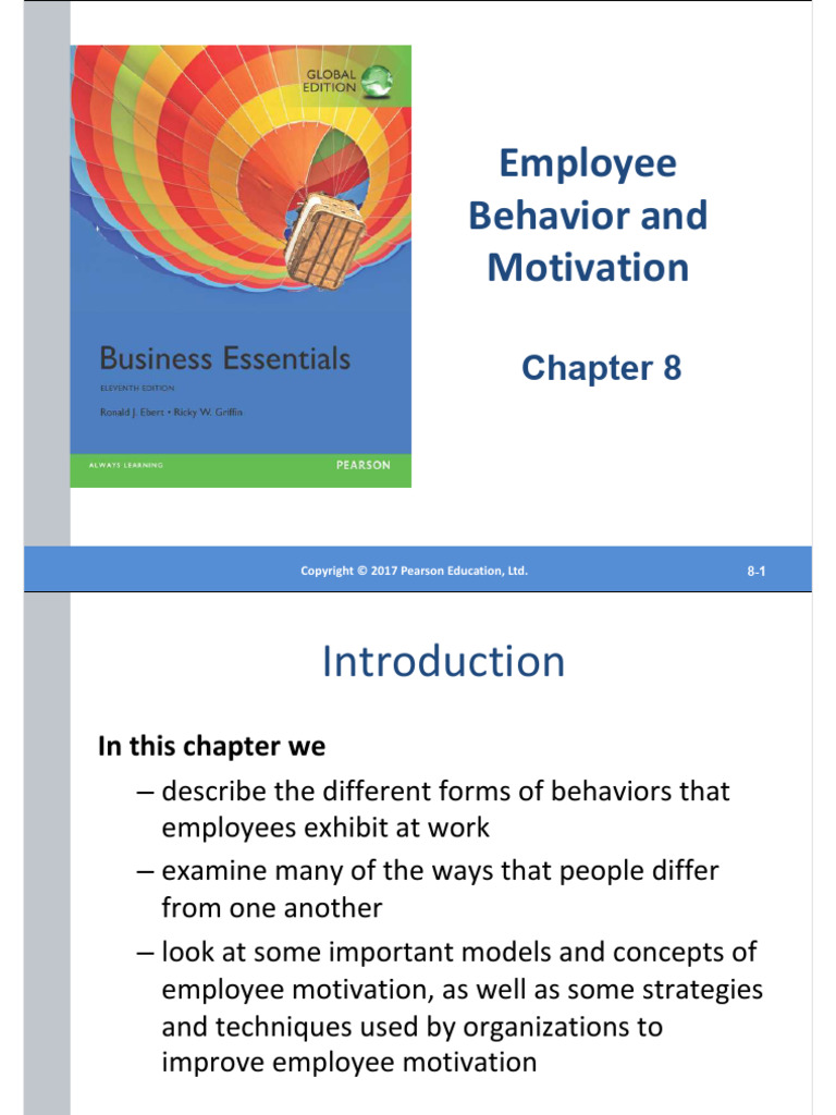Chapter 8 غير مترجم (منيرة مع نوتس) - BUS101 | PDF | Motivation | Motivational