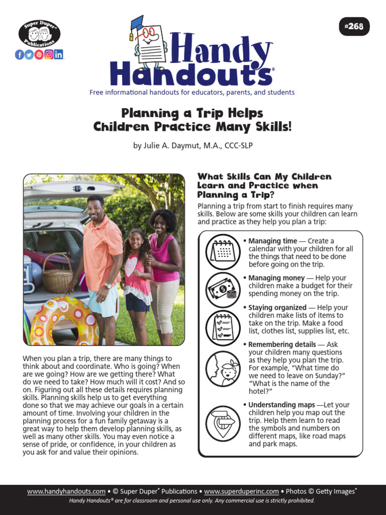 Planning A Trip Helps Children Practice Many Skills! | PDF | Psychology ...