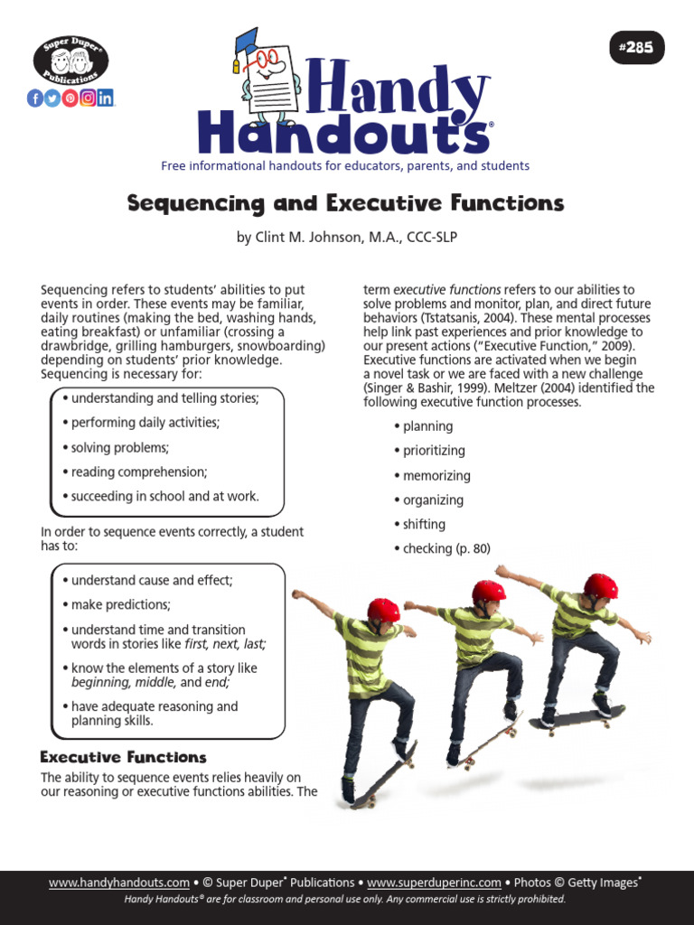 Sequencing and Executive Functions | PDF | Executive Functions | Cognition