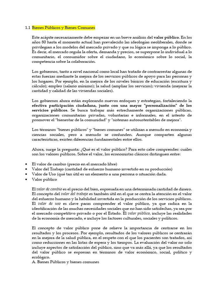 Bienes Públicos y Bienes Comunes | PDF | Bienes | Consumo (economía)