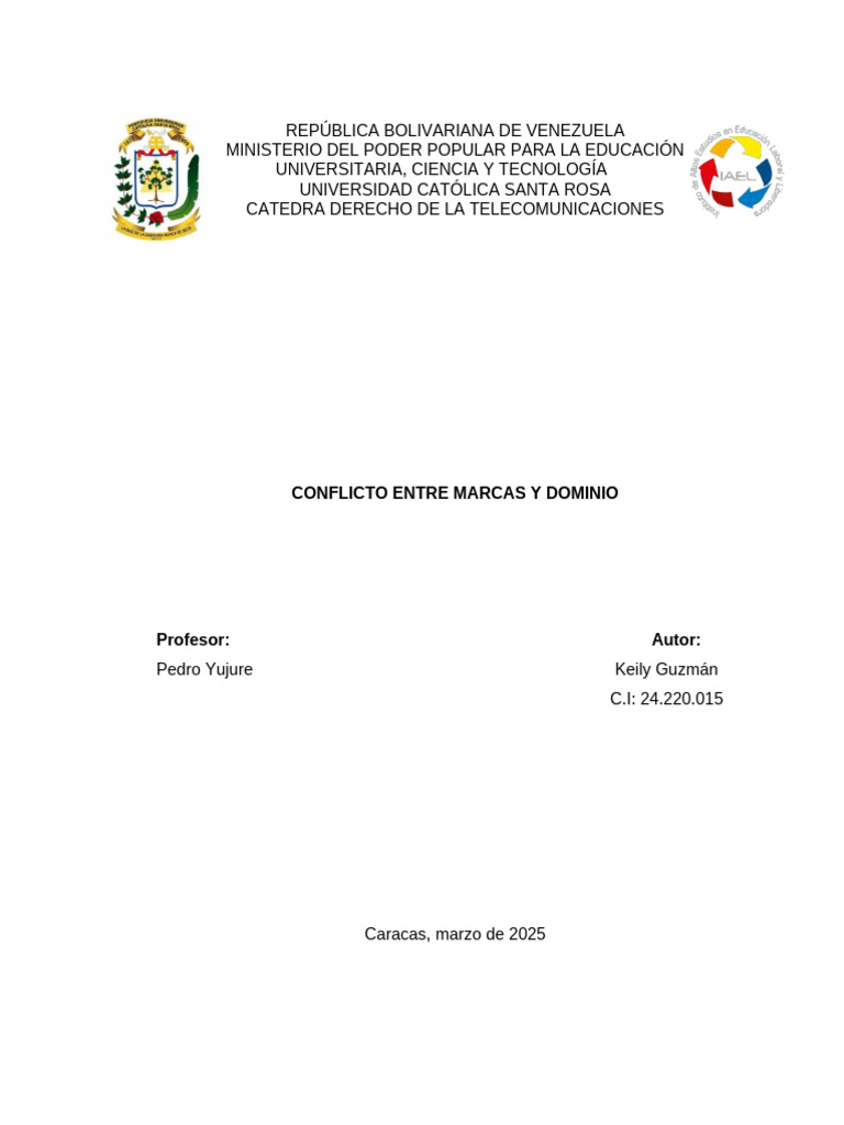 Conflictos entre Marcas y Dominios en Venezuela | PDF | Propiedad ...