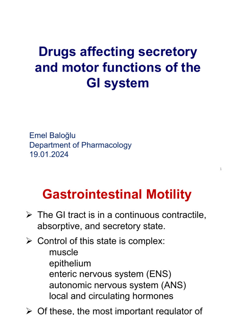 Drugs Affecting Secretory and Motor Functions of GI System | PDF | Irritable Bowel Syndrome ...