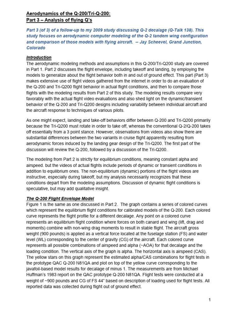 Part 3A Scheevel Aerodynamics of Q-2 Tri-Q-2 Design | PDF | Lift (Force ...