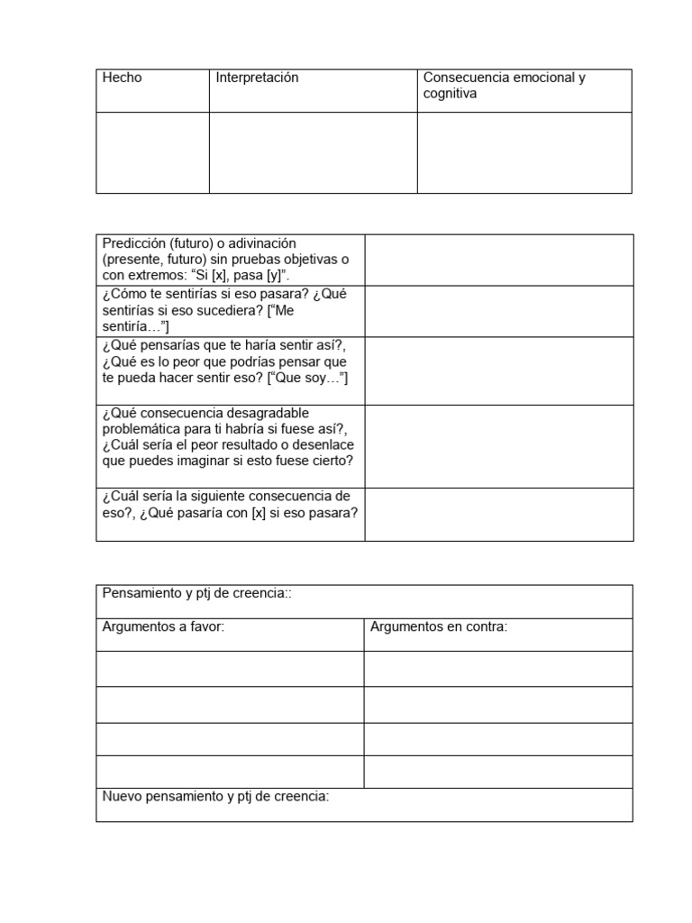 Tablas Ejercicios Básicos | PDF