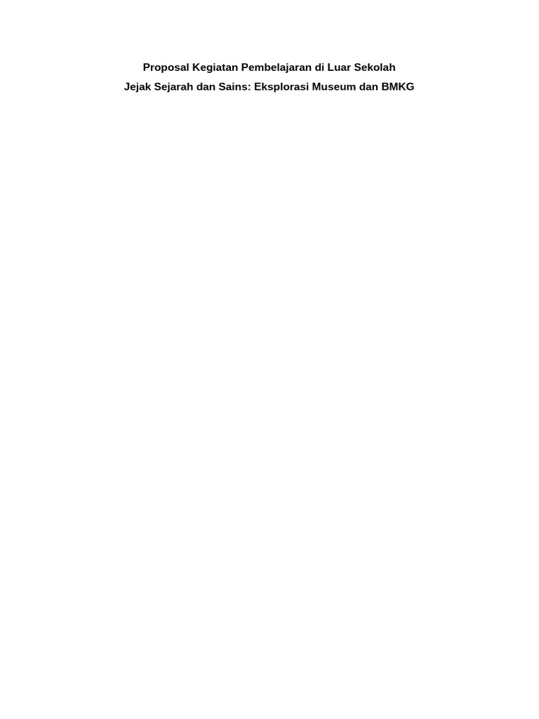 Proposal Kegiatan Pembelajaran Di Luar Sekolah | PDF