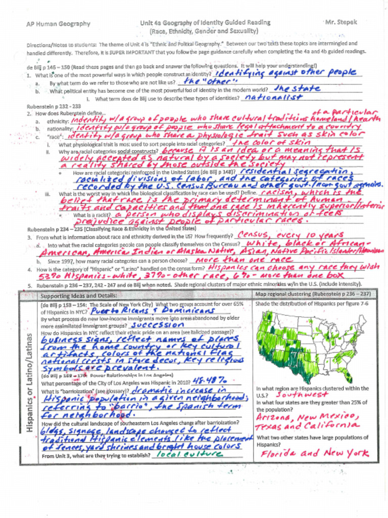 Unit 4a Guided Reading Key Revised 2024 - 2025 | PDF