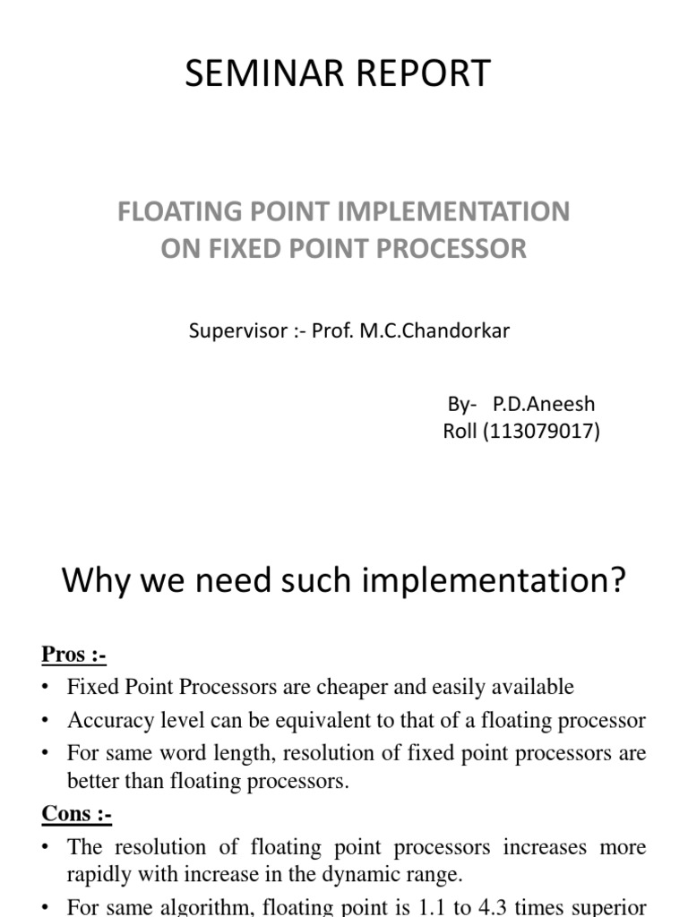 An Analysis of Implementing Floating Point Calculations on Fixed Point ...
