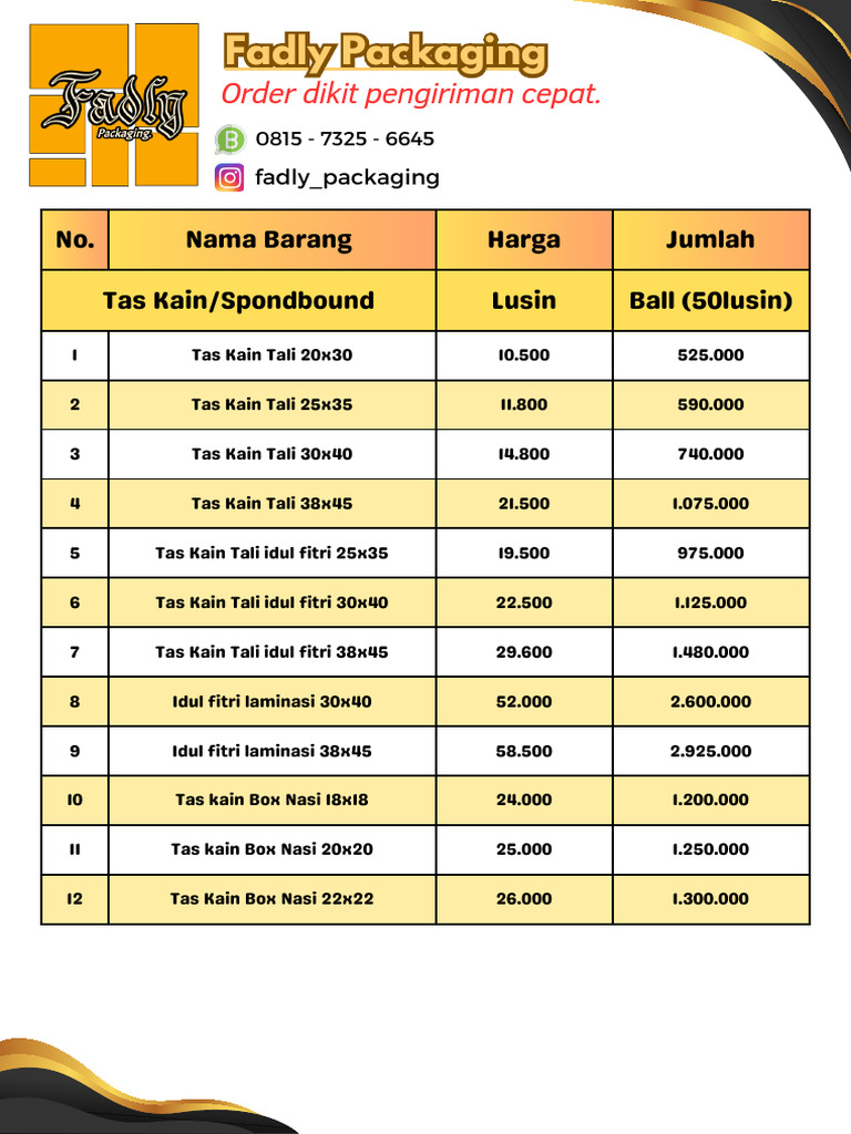 Pricelist Des Ember | PDF
