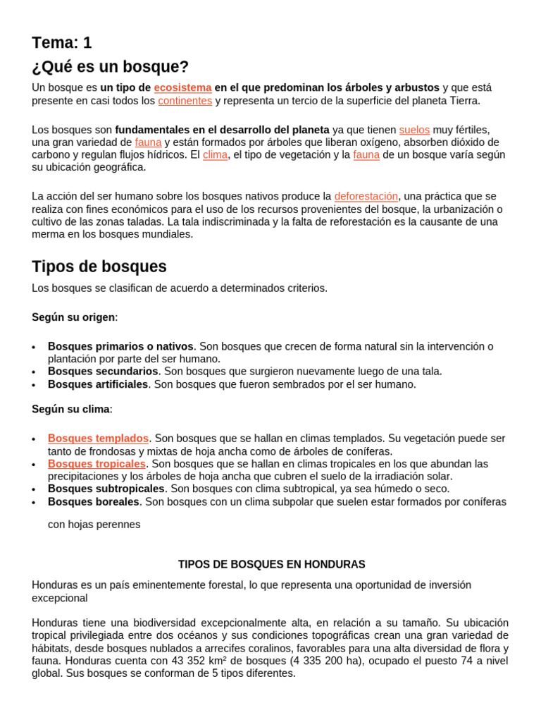 Tipos de Bosques en Honduras | PDF | Los bosques | Mangle
