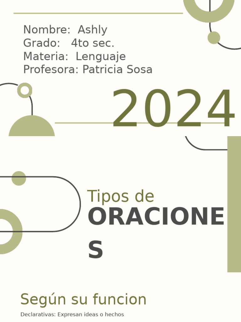 Tipos de Oraciones. | PDF | Conjugación gramatical | Semántica