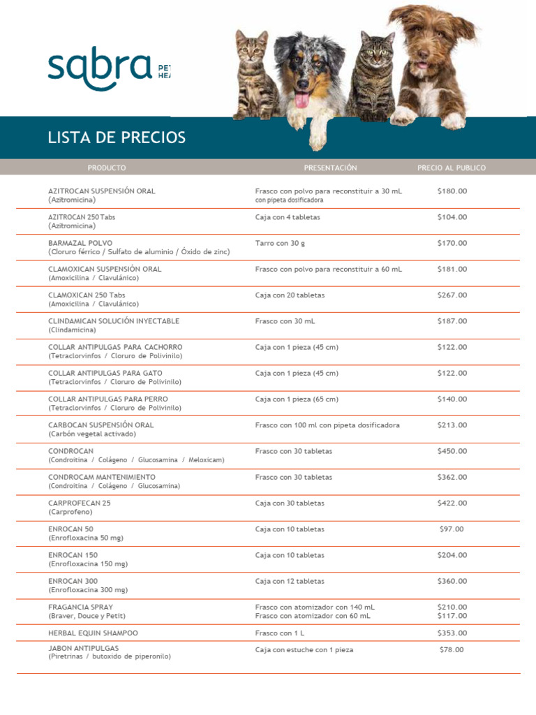 Lista de Precios Publico Octubre 2024 | PDF | Compuestos químicos ...