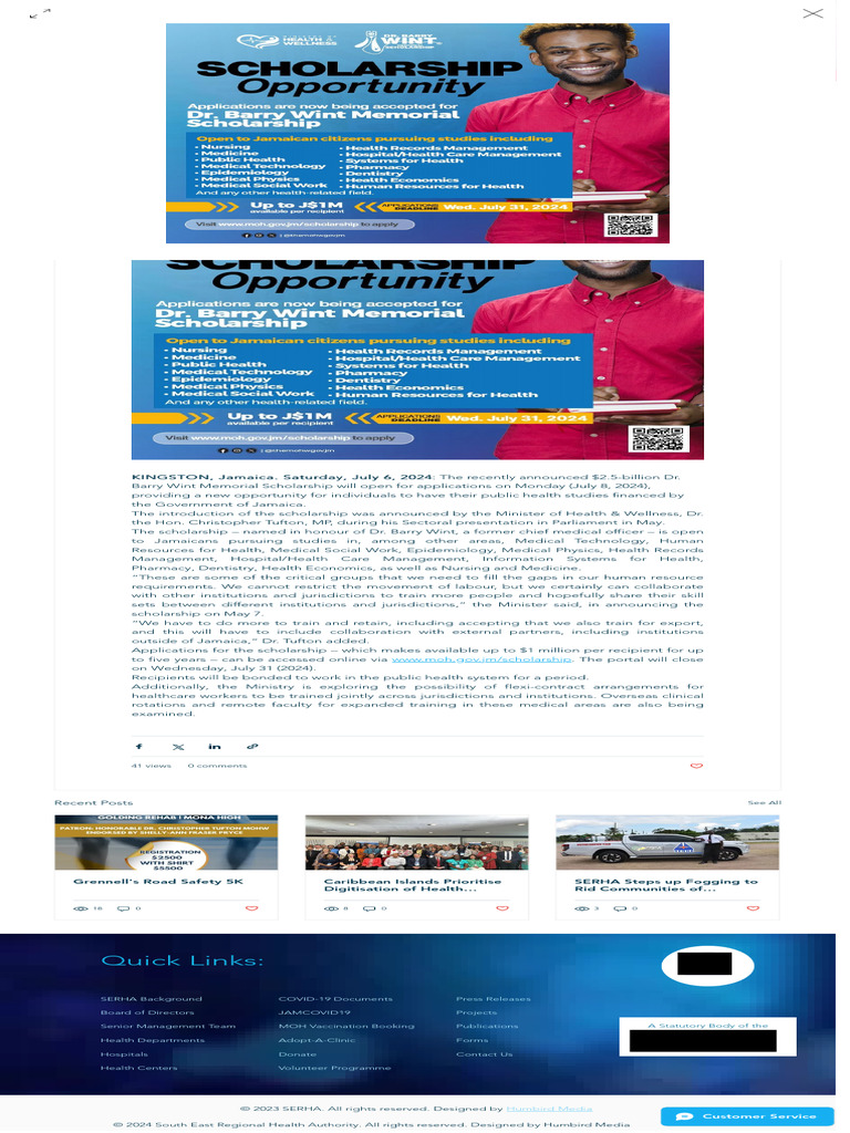 $2.5B Dr. Barry Wint Scholarship Opens | PDF | Medicine | Social Programs