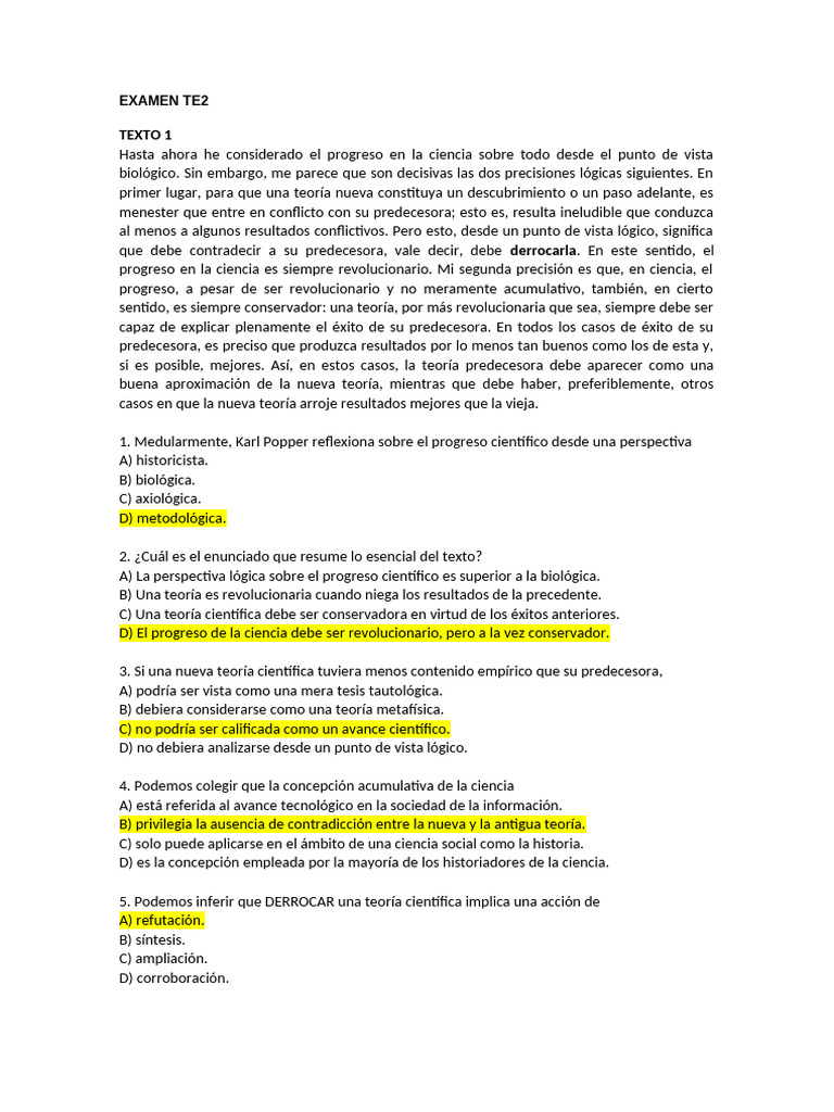 Examen Te2 | PDF | Teoría | Paradigma