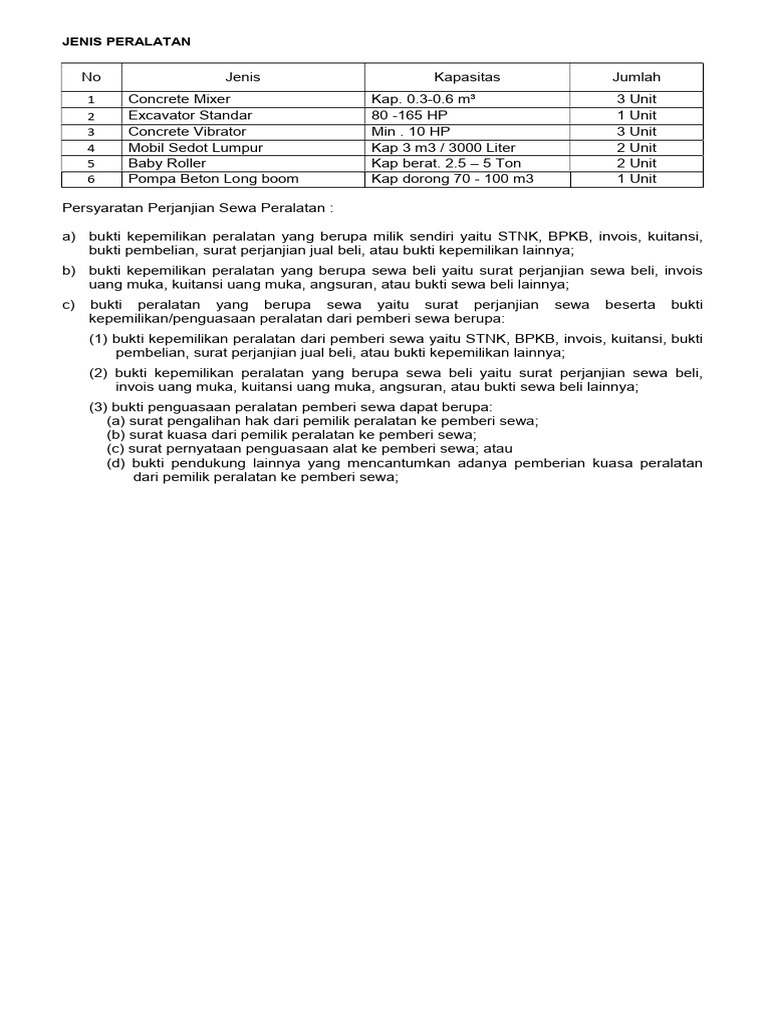 Jenis Peralatan | PDF