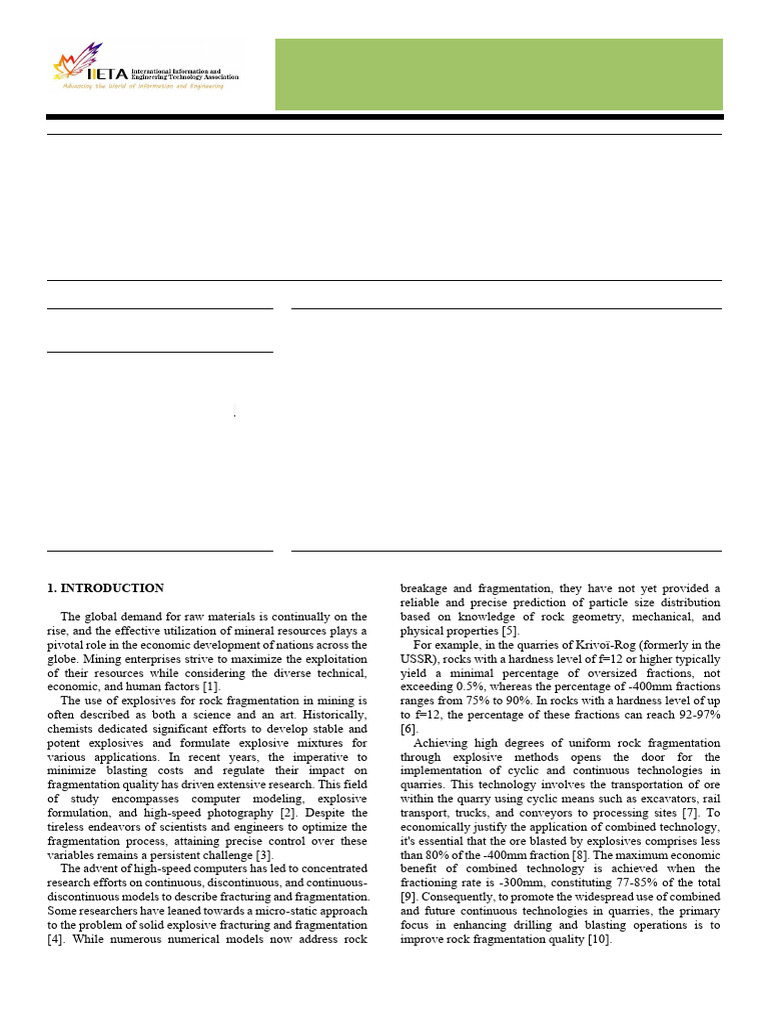 IJSDP_Derbal | PDF | Rock (Geology) | Mining