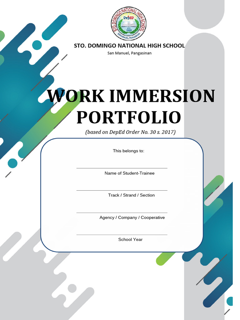SHS Work Immersion Portfolio Guide | PDF | Job Interview