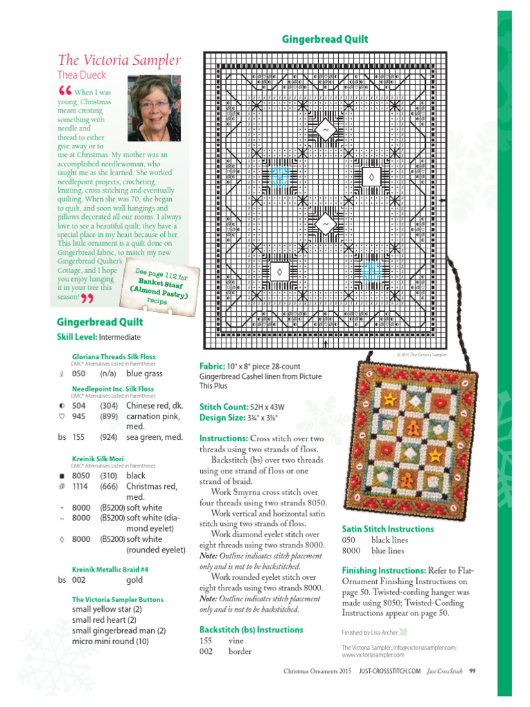 Tiny Quilt Cross Stitch Pattern | PDF | Quilt | Yarn