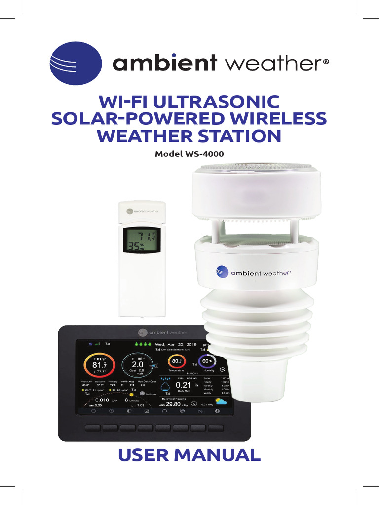 ws-4000 Manual 2 25.03.13 | PDF | Humidity | Electromagnetic Interference