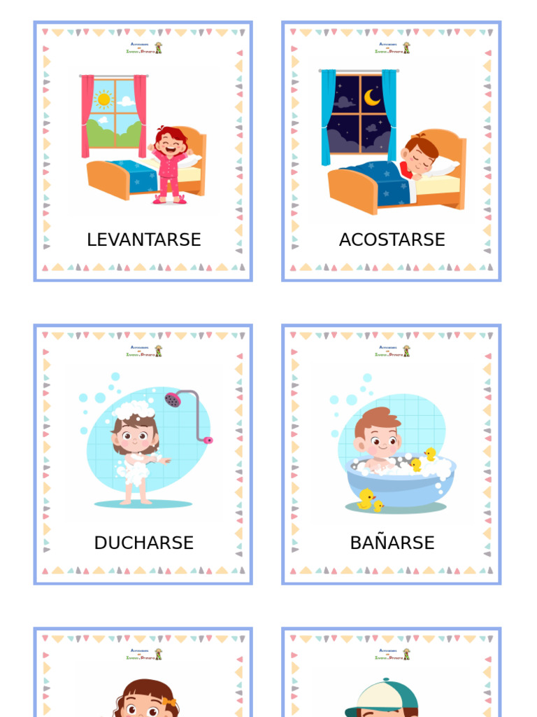 Tarjetas Imprimibles de Rutinas Diarias para Niños | PDF