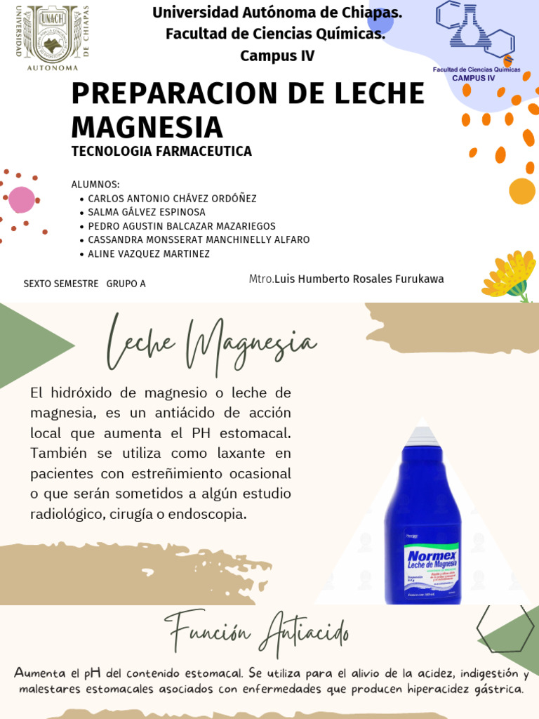 Preparacion de Leche Magnesia | PDF | Agua | Destilación
