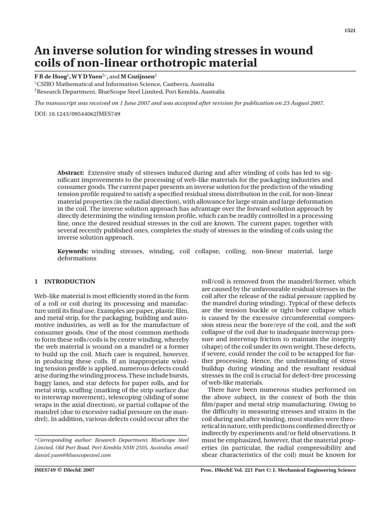 De Hoog, Yuen, Cozijnsen - 2007 - An Inverse Solution For Winding ...