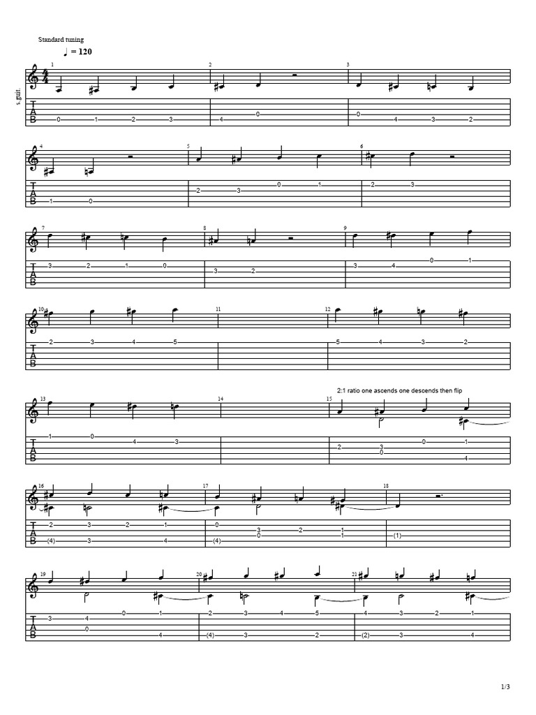 Guitar Standard Tuning Guide | PDF | Music Theory | Pitch (Music)