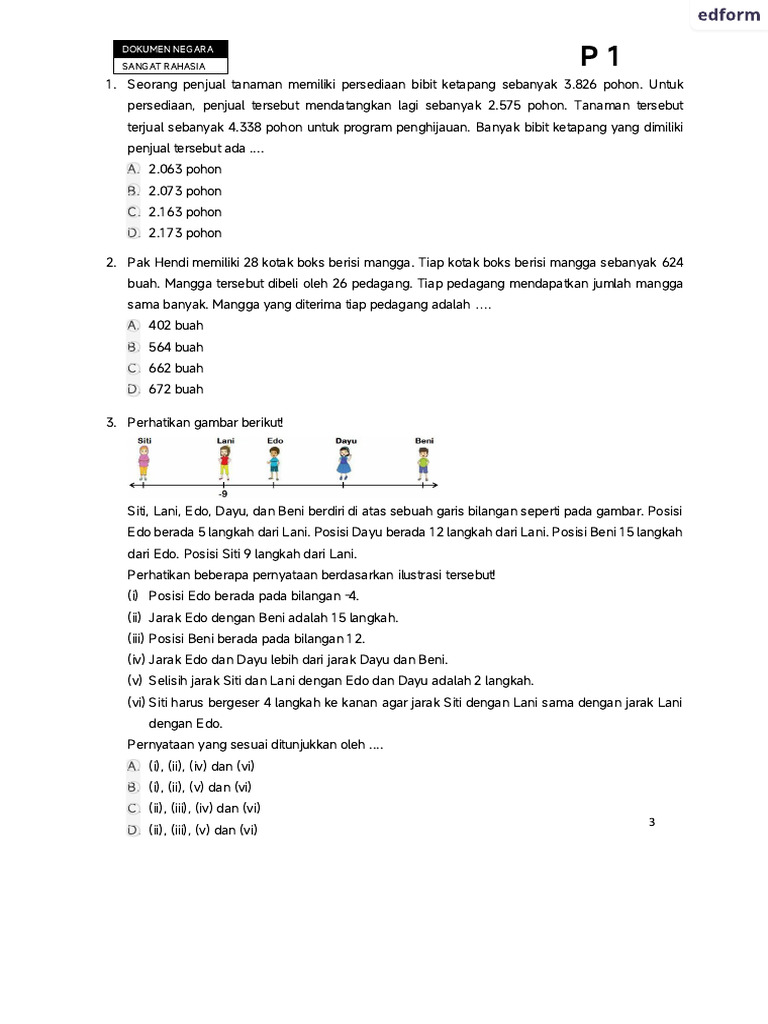 Print Try Out Literasi Numerasi 2025 | PDF