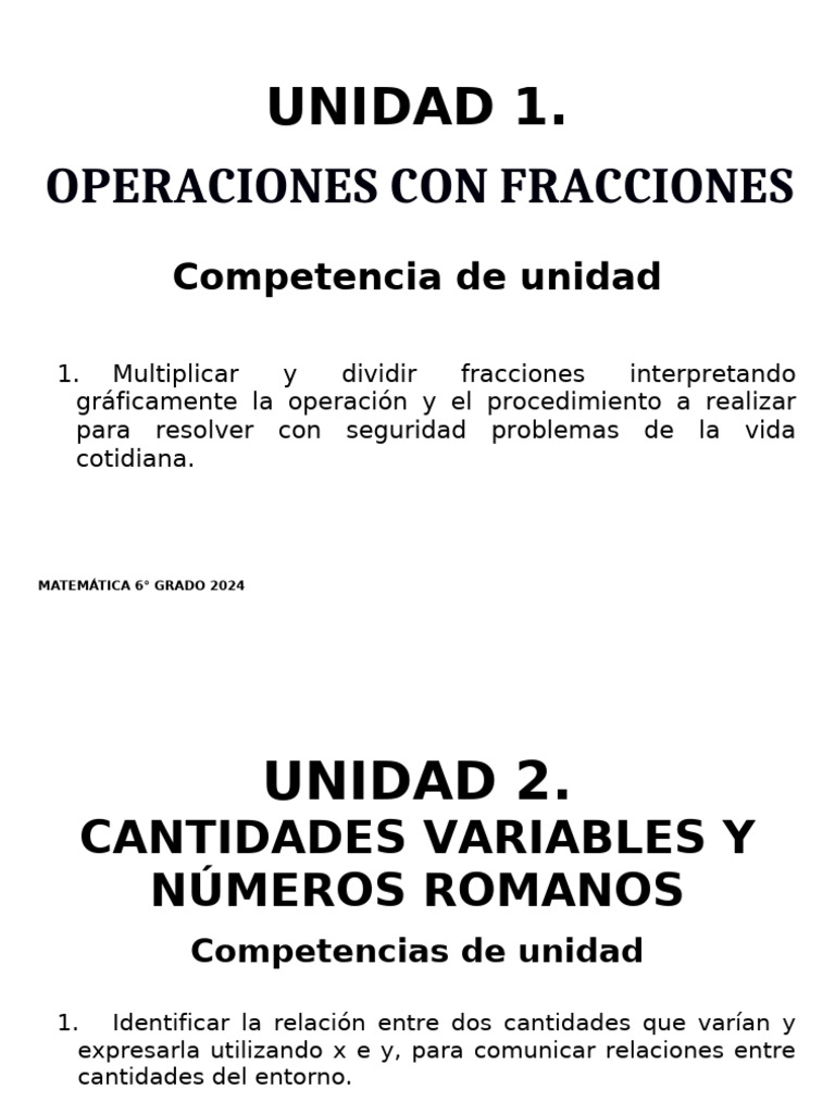 NOMBRES DE LAS UNIDADES, Matematica6 | PDF | Geometría | Matemáticas