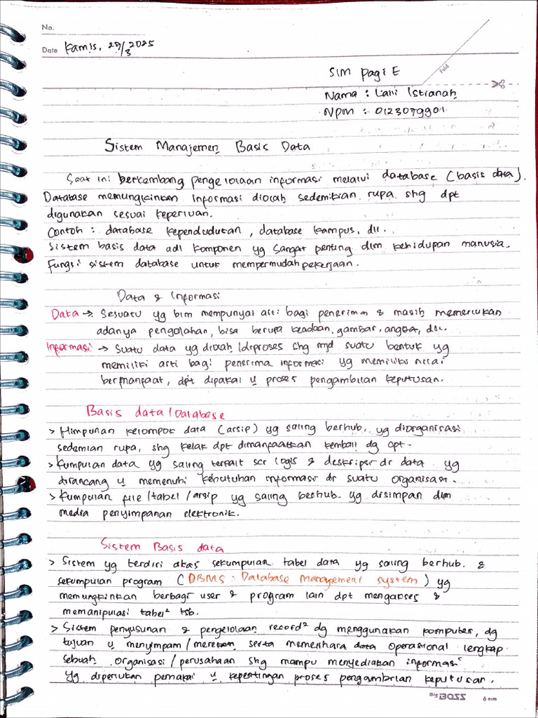 Resume Materi Sistem Basis Data-Sim | PDF