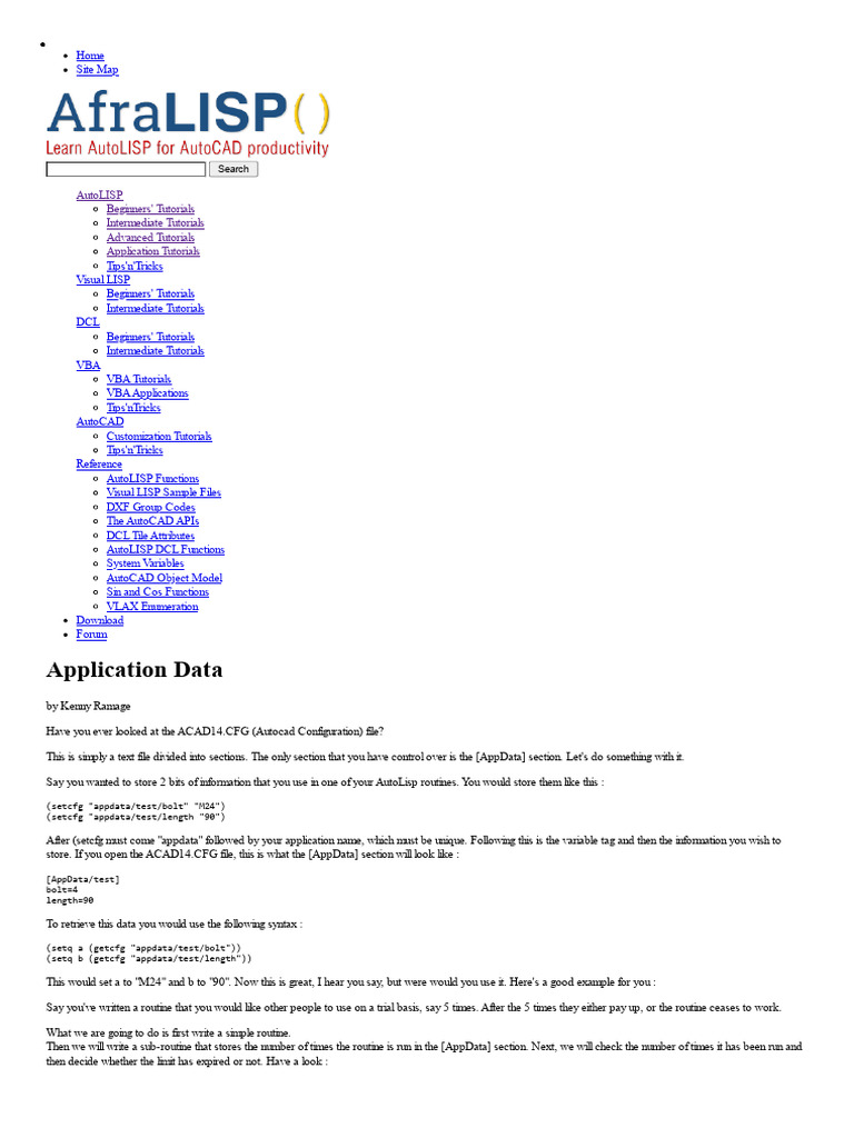 Application Data - AfraLISP | PDF | Auto Cad | Computer Programming