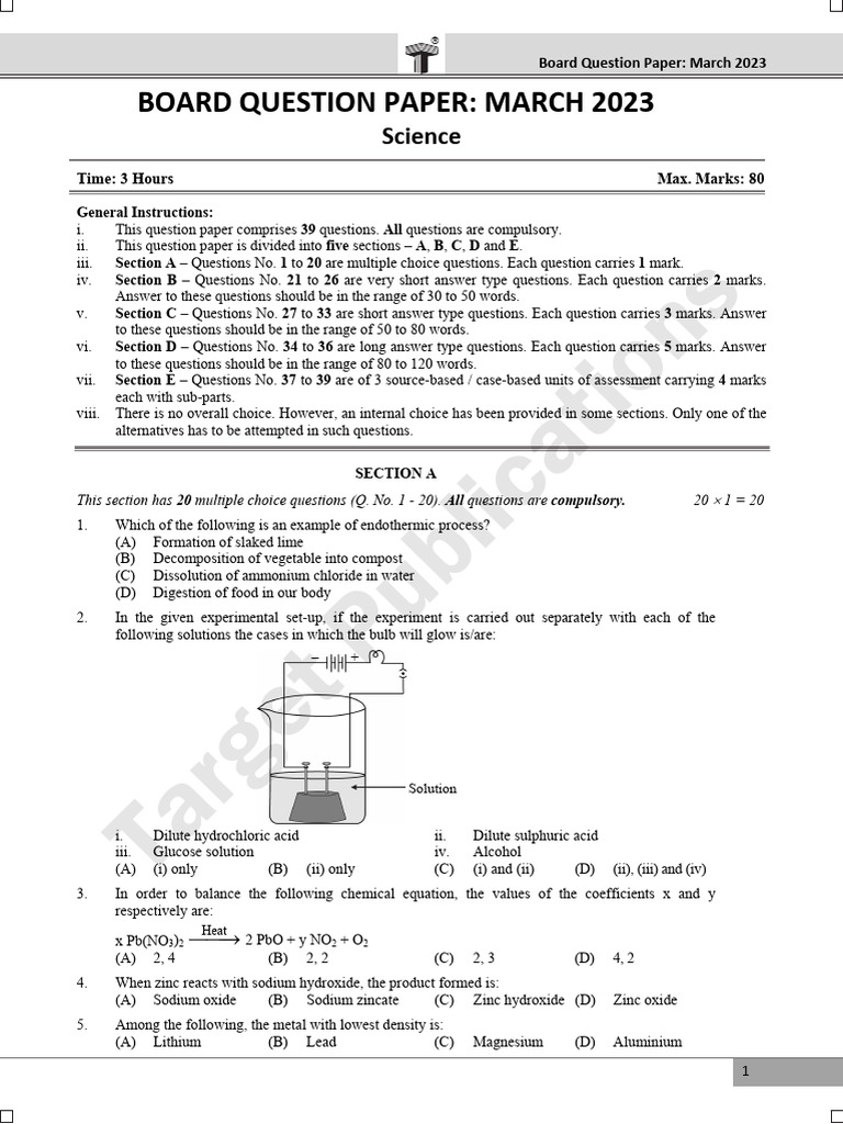 10th CBSE Board Science Question of Local Tutorial | PDF | Reproduction ...