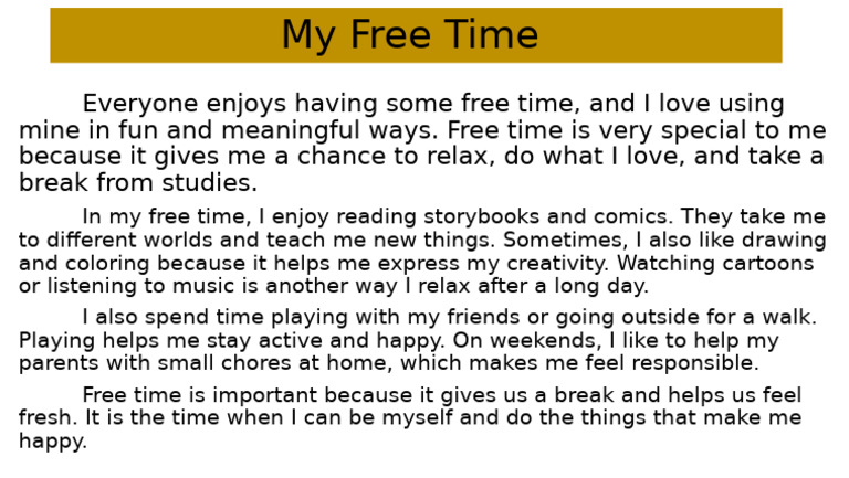 My Free Time | PDF
