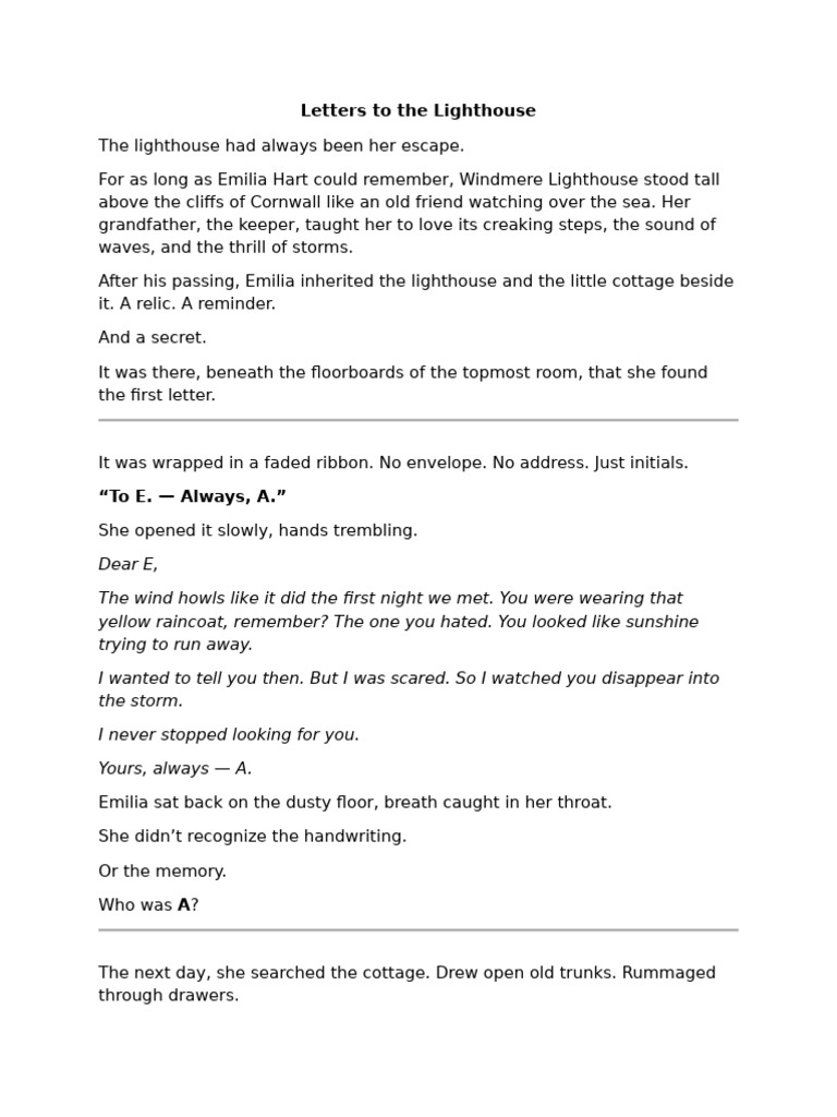 Letters To The Lighthouse | PDF