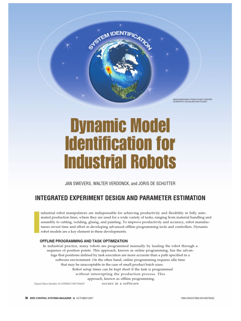 Dynamic Model Identification For Industrial Robots Integrated Experiment Design And Parameter