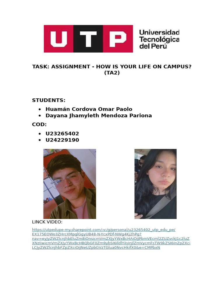 How Is Your Life On Campus Ta2 | PDF