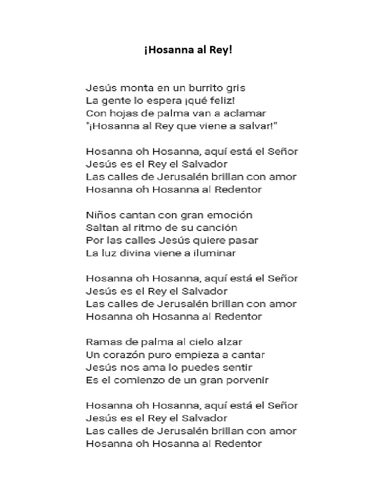 Hosanna al Rey | PDF