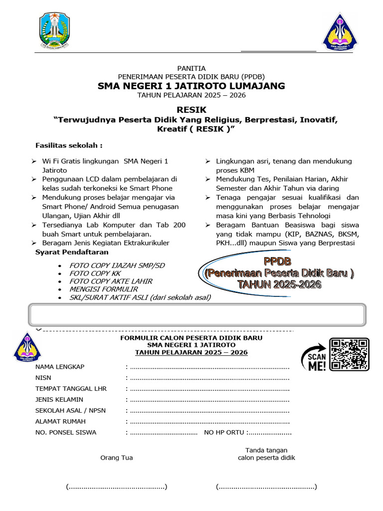 FOMULIR PPDB 2526 | PDF